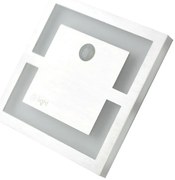Schodišťové LED svítidlo Quadro, 1x LED 0,6w, 6500k, s, pohybový senzor