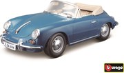 Kovový model bburago porsche 356b cabriolet 1961 modrá 1:18