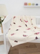 MK Lůžkoviny Dětská deka do postýlky mikroplyš Exclusive 80 × 100 cm – Motýlci béžové