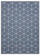 Koberec FLAT 48721/591 SISAL - 3d kostka modry