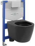 Mexen sada podomítkového WC rám Fenix XS-F s WC mísou Carmen, černý mat - 6803388XX85