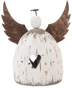 Dekorace dřevěná figurka anděl se srdíčkem Angel Rustic L - 19*6*21 cm