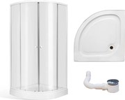 Roltechnik Outlet Čtvrtkruhový sprchový kout AVILES + vanička Varianta: rozměry: 90x90 cm - (AVILES/90x90 - 4000661), Barva profilů a typ výplně: profily: bílá, výplň: transparent