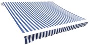 Náhradní plachta na markýzu modrá a bílá 300 x 250 cm polyesterová 141010