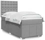 Box spring postel s matrací světle šedá 80 x 200 cm textil 3293809