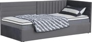 Postel MEVIA 90x200, šedá Velvet látka Kondela 0000408416