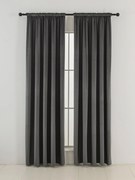 MK Lůžkoviny Sametové zatemňovací závěsy Cesar tmavě šedé - 140 x 180 cm (2ks) - řasící stuha