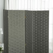 HOMCOM Dřevěný 4-panelový rozdělovač místností, rozměry 159,5Š x 169,5V x 1,6H cm | Aosom