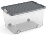 Plastový úložný box s víkem 56,5x39x31,5 cm W box L – KIS