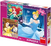 DINO Puzzle Disney Veselé princezny 3x55 dílků 18x18cm skládačka dn335417