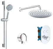 Mereo Sprchový program - Sprchový set s termostatem pod omítku, 20 cm, 5 proudů, chrom CB60106TB2
