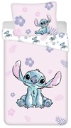 Světle růžové bavlněné dětské povlečení na jednolůžko 140x200 cm Lilo & Stitch "Pink" – Jerry Fabrics