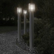 Fionshop 262938312 Venkovní stojací lampa se zásuvkou stříbrná 110cm nere