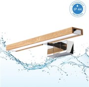 BRILAGI-LED Koup osvět zrcadla 3v1 WOODY MIRROR LED/8W/230V 40 cm IP44 chrom/dub