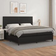 Box spring postel s matrací černá 200x200 cm umělá kůže 3142743