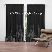 Sablio Závěs Seriál Přátelé FRIENDS Obrysy: 2ks 140x250cm