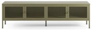 Zelený kovový TV stolek 160x50x35 cm Fayna – Marckeric