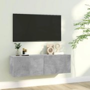 TV stolek betonově šedý 100x30x30 cm kompozitní dřevo