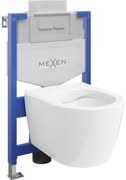 Mexen podomítkový WC set rám Fenix XS-U s WC mísou Carmen, bílý lesk - 6853388XX00