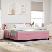 Postel s boxspringem s čelo Růžová 200 x 200 cm samet 3340357