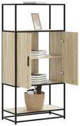 Skříň highboard dub sonoma 68x35x139 cm kompozitní dřevo a kov