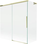 Mexen Rox, L posuvná 2-křídlová vanová zástěna 150 + 70 x 150 cm, 8mm čiré sklo, zlatý lesklý profil, 8C9L-150-070-50-00