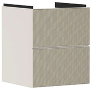 Hansgrohe Xevolos E - Umyvadlová skříňka 58x48x48 cm, 2 zásuvky, matná béžová/bronz 54173390