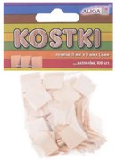 Kostky kreativní, dřevěné, přírodní 15 x 15 x 1,6 mm - 100 ks