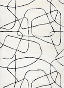 Dywany Łuszczów, Kusový koberec Mode 8522 abstract cream/black, 80x150, bílá, chodba / předsíň