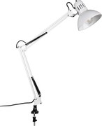 Bílá stolní lampa s ohybatelnou konstrukcí/s klipem (výška 73,5 cm) Tajo – Trio
