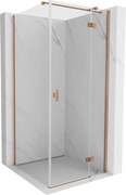 Mexen Mist HT, sprchový kout s výklopnými dveřmi pravý 80 x 80 cm, čiré sklo, měděná matná, 8A5T-080-080-65-00-P