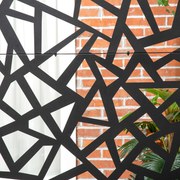 Dekorativní panel s geometrickým vzorem Outsunny pro zahradní balkon a venkovní ochranu proti větru v perforované oceli 122 x 45 x 198 cm | Aosom