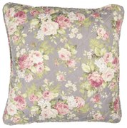 Taupe povlak na polštář s růžemi Roses – 50x50 cm