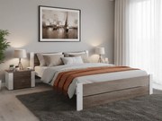 Postel IKAROS DOUBLE 180 x 200 cm, bílá/dub lanýž Rošt: S lamelovým roštem, Matrace: Matrace Sommera 18 cm