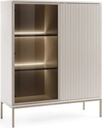 Dvoudveřová vitrína Sento (WT104) s LED osvětlením, kašmír