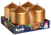 Krab - svíčka válcová 60 × 80 mm, lakovaná, zlatá - 4 ks