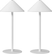HOMCOM LED stolní lampička s USB kabelem, dotykový spínač, kov, dobíjecí, bílá