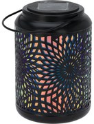 Solární LED lampa Mandala černá, 18 cm, teplá bílá
