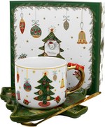 Porcelánový šálek s podšálkem Christmas Tree 250 ml