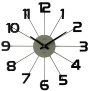 JVD Designové kovové černé paprskovité hodiny JVD HT119.2 SKLAD