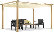 Barbados terasová pergola 3x4 m Garden Point woodlike-béžová