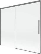 Mexen Rox, 2-křídlová posuvná vanová zástěna 180 x 150 cm, 8mm čiré sklo, grafitový profil, 8C9-180-001-95-00