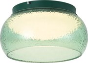 Art Deco Stropní svítidlo zelené se sklem vč. LED 3-krokové stmívatelné - Thimble