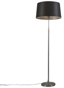Stojací lampa ocelová s stínítkem černým 45 cm nastavitelná - Parte