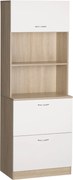 HOMCOM Kuchyňská Buffet Skříň s Více Úložným Prostorem 2 Zásuvky 1 Skříň + Velký Stůl 60 x 38 x 168 cm Bílá MDF | Aosom