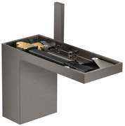 Axor MyEdition - Umyvadlová baterie s výpustí Push-Open, EcoSmart, kartáčovaný černý chrom/bez destičky 47032340