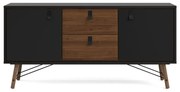Černá komoda v dekoru ořechu 150x72x40 cm Ry – Tvilum