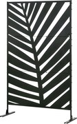 Outsunny balkónová zástěna pro soukromí v místnosti se vzorem banánového listu 122x198cm ocelová černá pro zahradní terasu a balkon | Aosom.de