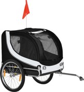 PawHut Psí Přívěs na Kolo Transportér pro Zvířata Bílá+Černá 130 x 73 x 90 cm | Aosom