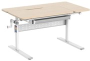 Dětský rostoucí psací stůl s šuplíkem a náklopným mechanismem Rozměr a barva: 100x60 bílá + javor